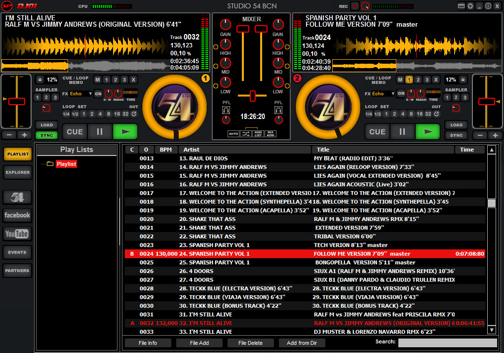 Free DJ Software | Studio 54 BCN